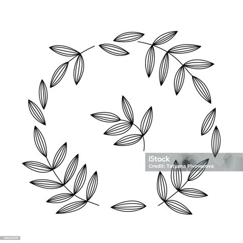 잎식물 꽃 원활한 브러시 손으로 테두리를 그립니다 추상 적 남양 배경 패턴 인쇄 벽 예술 및 벽지에 대한 식물 질감 디자인 벡터 일러스트레이션 관목에 대한 스톡 벡터 아트