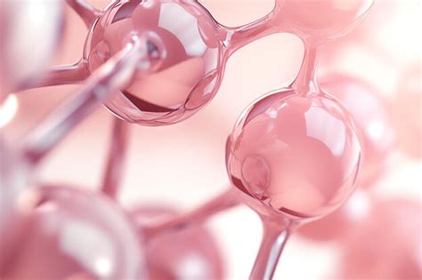 Premium Photo | A close up of a pink molecule