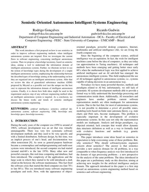 Pdf Semiotic Oriented Autonomous Intelligent Systems Engineering