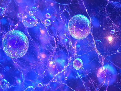 Abstract Cosmic Bubbles Glowing Nebula Background High Quality Image Stock Illustration
