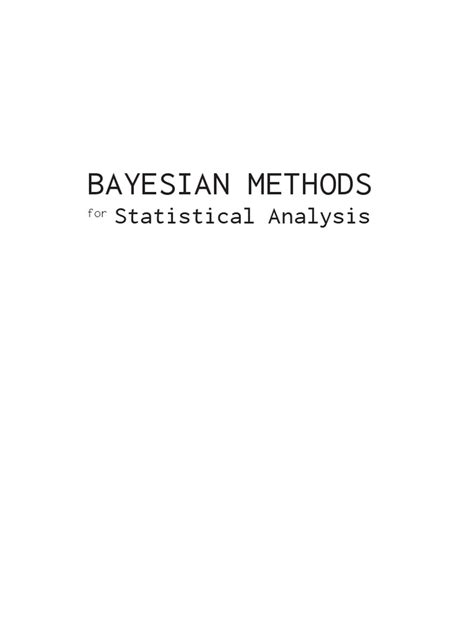 Bayesian Methods Statistical Analysis Pdf Statistical Inference P