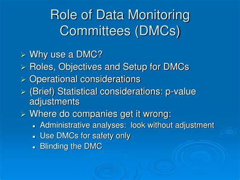 Ppt The Role Of The Data Monitoring Committee Society For Clinical