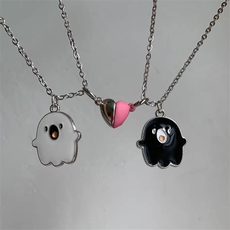 خرید و قیمت گردنبند ست دوستی طرح روح با زنجیر استیل رنگ ثابت گردنبند کاپلی از غرفه پیکاسو اکسسوری