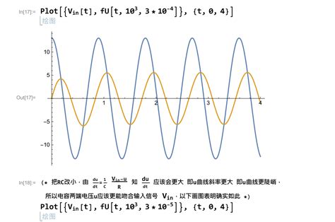 Mathematica解非齐次常微分方程通用写法。解rc微分方程，输入硬写为cos，通用写法：将微分方程的解函数表达式转为