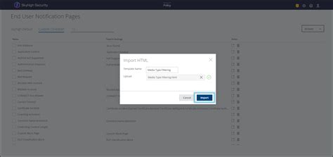 Import Html Templates Skyhigh Security