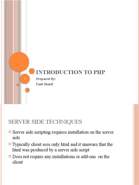 introduction to php prepared by fadi sharif pdf php variable computer science
