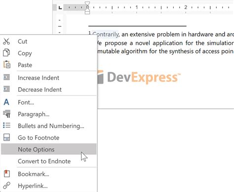 Footnotes And Endnotes In Rich Text Documents Wpf Controls Devexpress Documentation