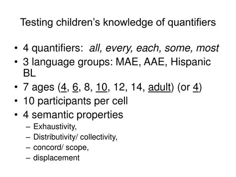 Ppt The Relationship Between Quantifiers And Math A Proposal Powerpoint Presentation Id 270848