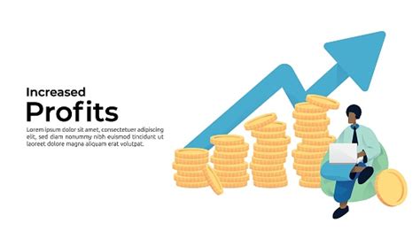 성장 투자 금융 일러스트 개념 웹 랜딩 비즈니스 사람들 캐릭터는 증가 화살표와 돈 동전 더미를 보면 투자roi 수익률의 배당금 또는 수익 수익 성과 개념에 대한 스톡 벡터