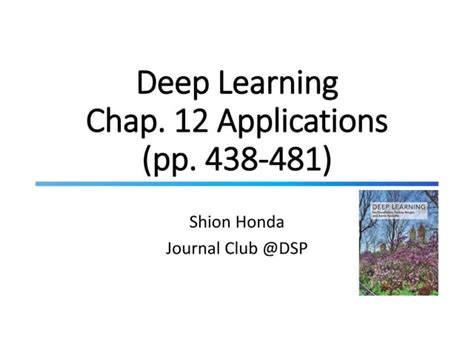 Deep Learning Chap 12 Applications Ppt