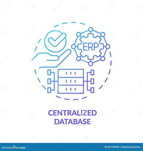 2d Gradient Centralized Database Line Icon Concept Stock Vector Illustration Of Production