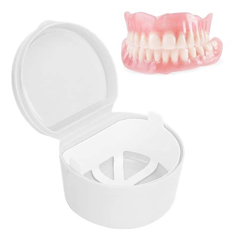 2pcs Denture Retainer Case Protable Partial Mouth Guard Container Case Denture Box Orthodontic