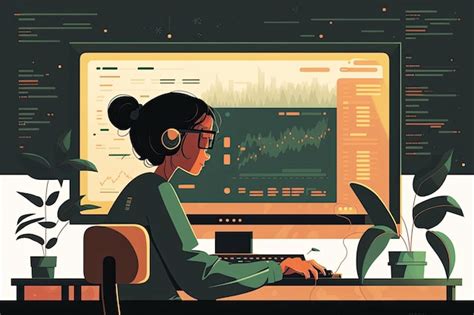 Premium Photo Ai Generated Illustration Female Trader Doing Analysis