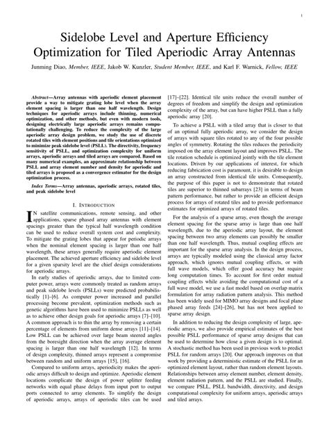 Pdf Sidelobe Level And Aperture Efficiency Optimization For Tiled Aperiodic Array Antennas
