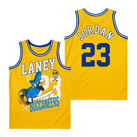 Michael Jordan 23 Laney High School Yellow Basketball Jersey Robert