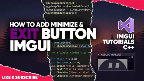 Dear Imgui C Custom Exit And Minimize Buttons Top Right Corner Youtube