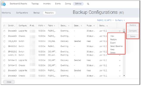 Connectrix Brocade B Series SANnav Switch Configuration Backup And Restore Dell US