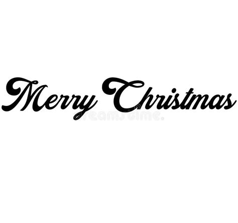 Hand Written Font Cursive Merry Christmas Handwriting Isolated
