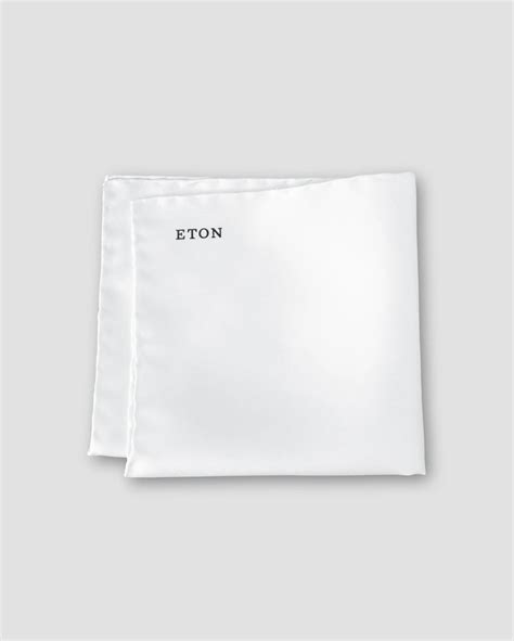 Optical White Silk Pocket Square Eton