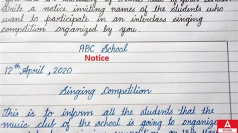 Notice Writing Format For Class 12 Check Latest Topics With Examples