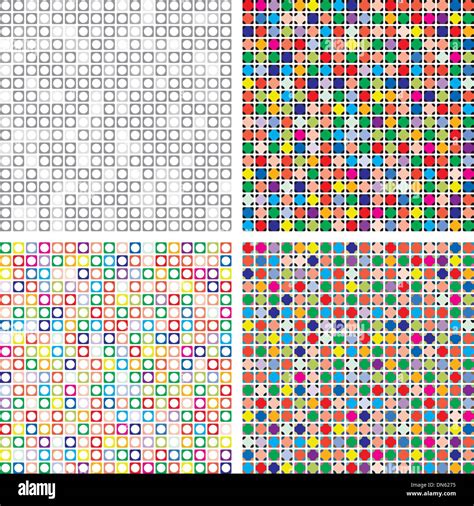 Vector Set Of Abstract Colorful Tile Backgrounds Stock Vector Image And Art Alamy