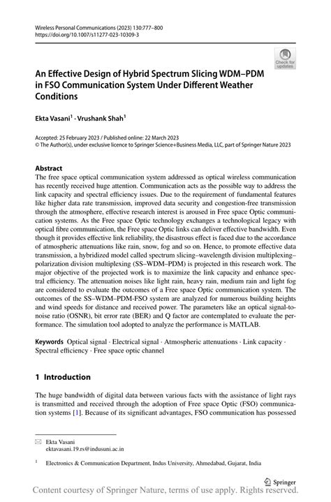 An Effective Design Of Hybrid Spectrum Slicing Wdmpdm In Fso Communication System Under