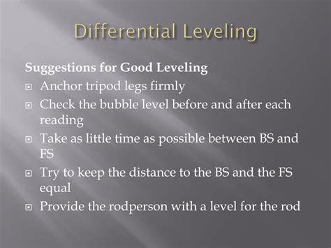 PPT Differential Leveling PowerPoint Presentation Free Download ID