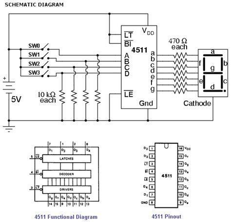 Bcd To 7 Segment Display Using Ic 7447 Circuit Diagram Wiring Flow Schema
