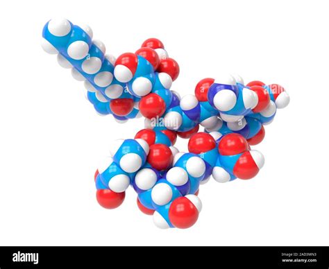 Daptomycin Molecule Computer Illustration Showing The Molecular Structure Of Daptomycin