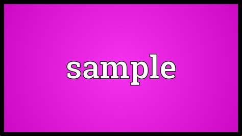 Sample Meaning Youtube
