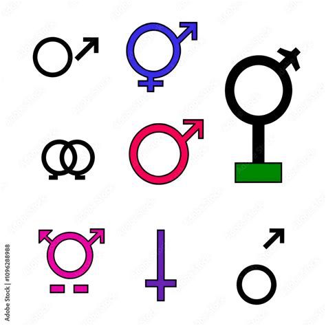Lgbt Symbols For Bisexual Bigender Intergender Lgbt Gender Signs Set