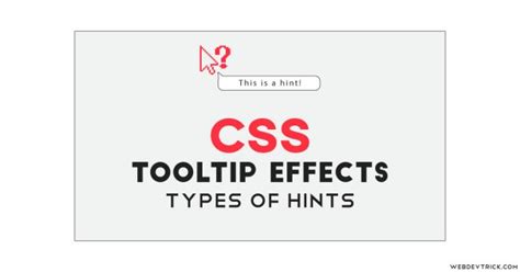 Css Tooltip Animation Effects On Hover Html Hint Types
