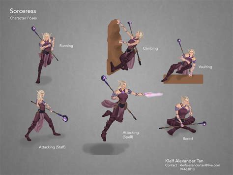Kleif Alexander Tan Elf Sorceress Character Design