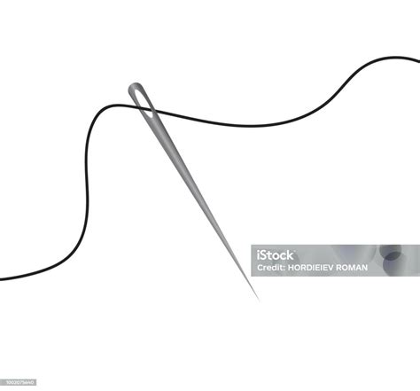 흰색 배경 스레드 바늘 바느질에 대 한 기사입니다 벡터 일러스트 레이 션 옷에 구멍을 바느질 기사 출판에 대한 스톡 벡터 아트 및 기타 이미지 Istock