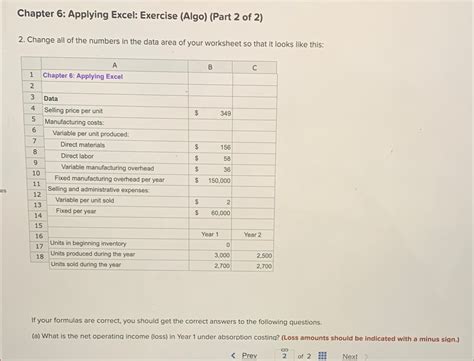 Solved Chapter 6 Applying Excel Exercise Algo Part 2