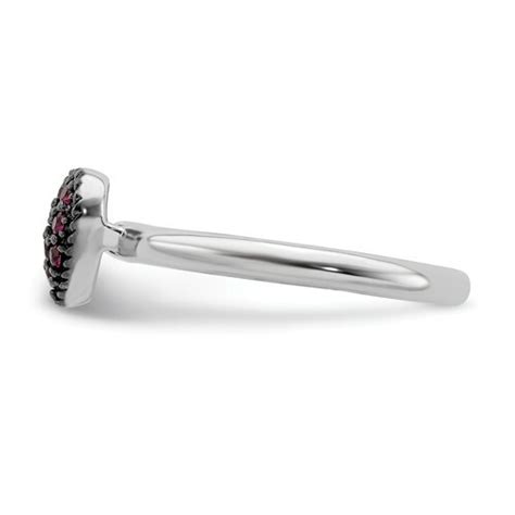 Sterling Silver Stackable Expressions Created Ruby Heart Ring Size 8