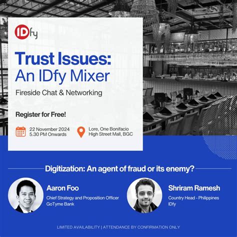 Idfy Philippines On Linkedin Trust Issues An Idfy Mixer · Luma