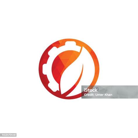 기어 리프 로고 벡터 로고 템플릿입니다 기어 및 리프 로고 개념에 대한 스톡 벡터 아트 및 기타 이미지 개념 개념과 주제