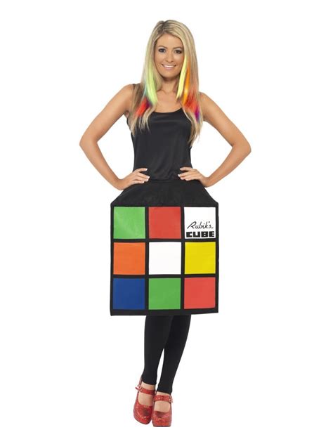 Ladies Rubik's Cube Costume& Rubiks Cube 3D Cube Fancy Dress – Escapade