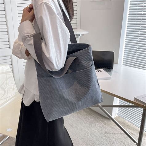 코듀로이 투포켓 골덴 숄더백 Ft7187 온채널