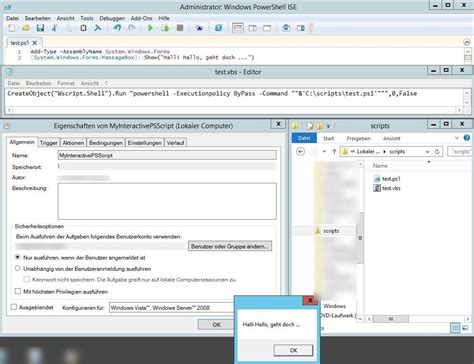 Aufgabenplanung Powershell Script Interactive Administrator