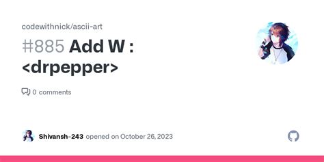 Add W · Issue 885 · Codewithnickascii Art · Github