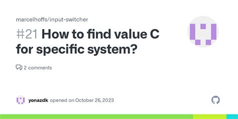 How To Find Value C For Specific System · Issue 21 · Marcelhoffsinput Switcher · Github
