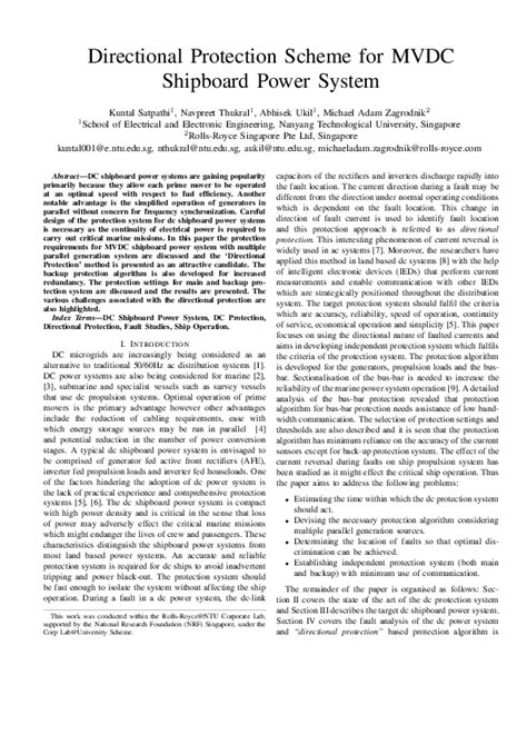Pdf Directional Protection Scheme For Mvdc Shipboard Power System