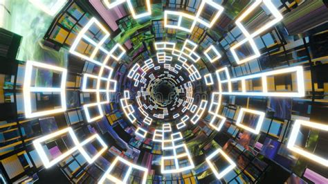 Seamless Endless Looping Animation Of The Rotational Movement Of High Tech Elements Stock Video