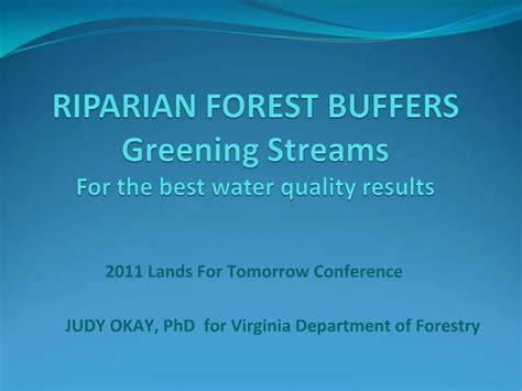 Ppt Riparian Forest Buffers Greening Streams For The Best Water Quality Results Powerpoint