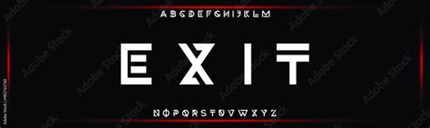 Modern Minimal EXIT Font Classic Abstract Tech Gaming And Luxury Logo Fonts Monogram Tech