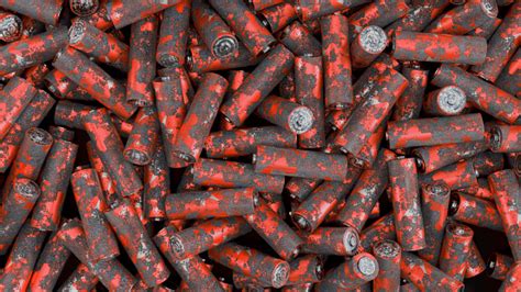 부드러운 초점녹슨 배터리의 큰 팩에 최고 보기 환경 보존 개념 배터리의 잘못된 폐기 3d 렌더 일러스트레이션 0명에 대한 스톡 사진 및 기타 이미지 Istock