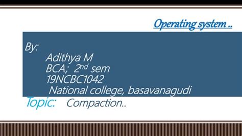 Conviction In Operating System Ppt