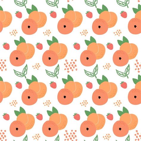 Premium Vector A Set Of Cute Vector Seamless Patterns With Abstract Flowers Fruits With Simple